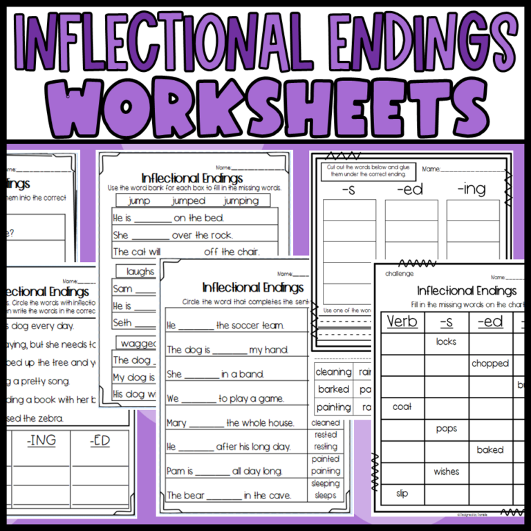 Ending CK and K Worksheets: Cut and Paste Sorts, Cloze, Writing and ...