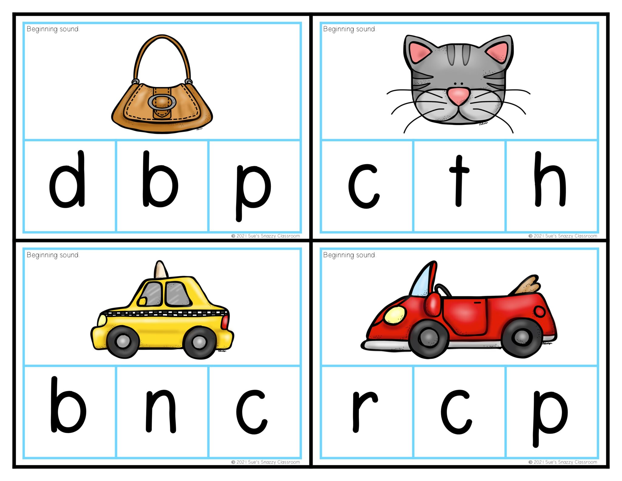Short Vowel CVC Word Clip Cards - Phonics Center Activity | Made By ...