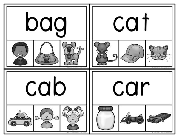 Short Vowel CVC Word Clip Cards - Phonics Center Activity - Made By ...