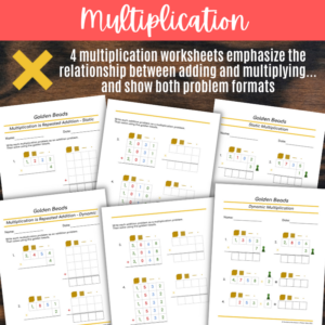Montessori Golden Beads Operations Worksheets and Printable Golden Bead ...