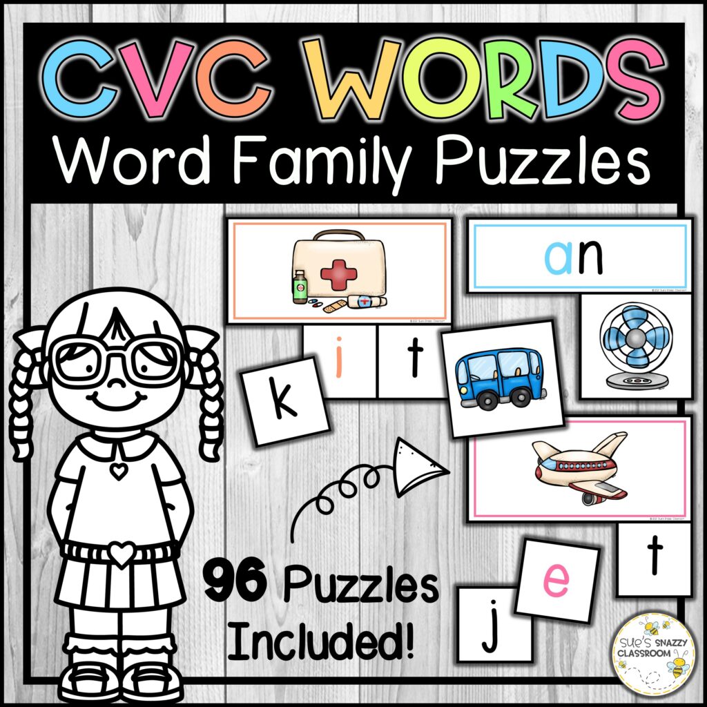 CVC Words - Word Family Puzzles - Literacy Centers | Made By Teachers