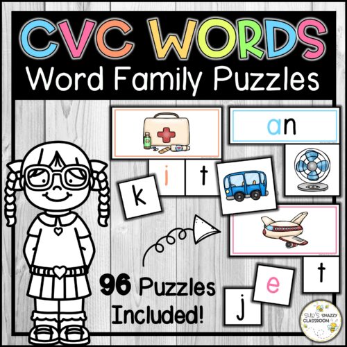CVC Words - Word Family Puzzles - Literacy Centers | Made By Teachers