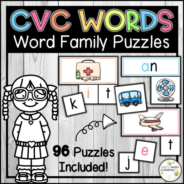 CVC Words - Word Family Puzzles - Literacy Centers | Made By Teachers