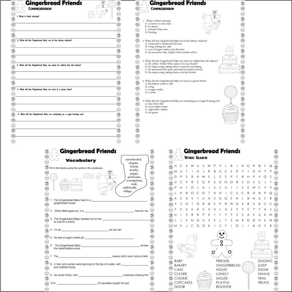 Gingerbread Friends Book Study Companion Reading Comprehension Literacy ...
