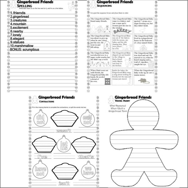 Gingerbread Friends Book Study Companion Reading Comprehension Literacy ...