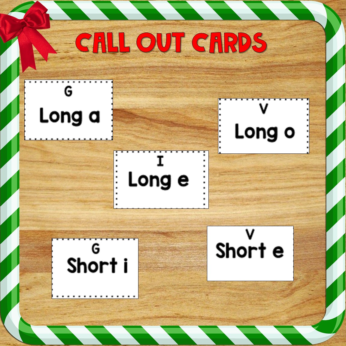 Christmas Themed Bingo | Vowel Sounds | 30 Cards | Made By Teachers