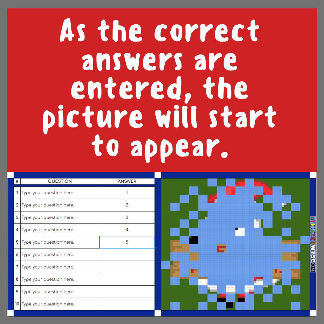 Christmas Pixel Art Editable For Google Sheets™ | Self Checking ...