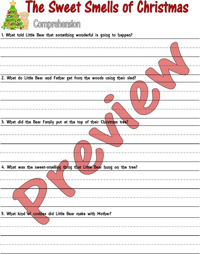 The Sweet Smells of Christmas Reading Comprehension Book Study ...