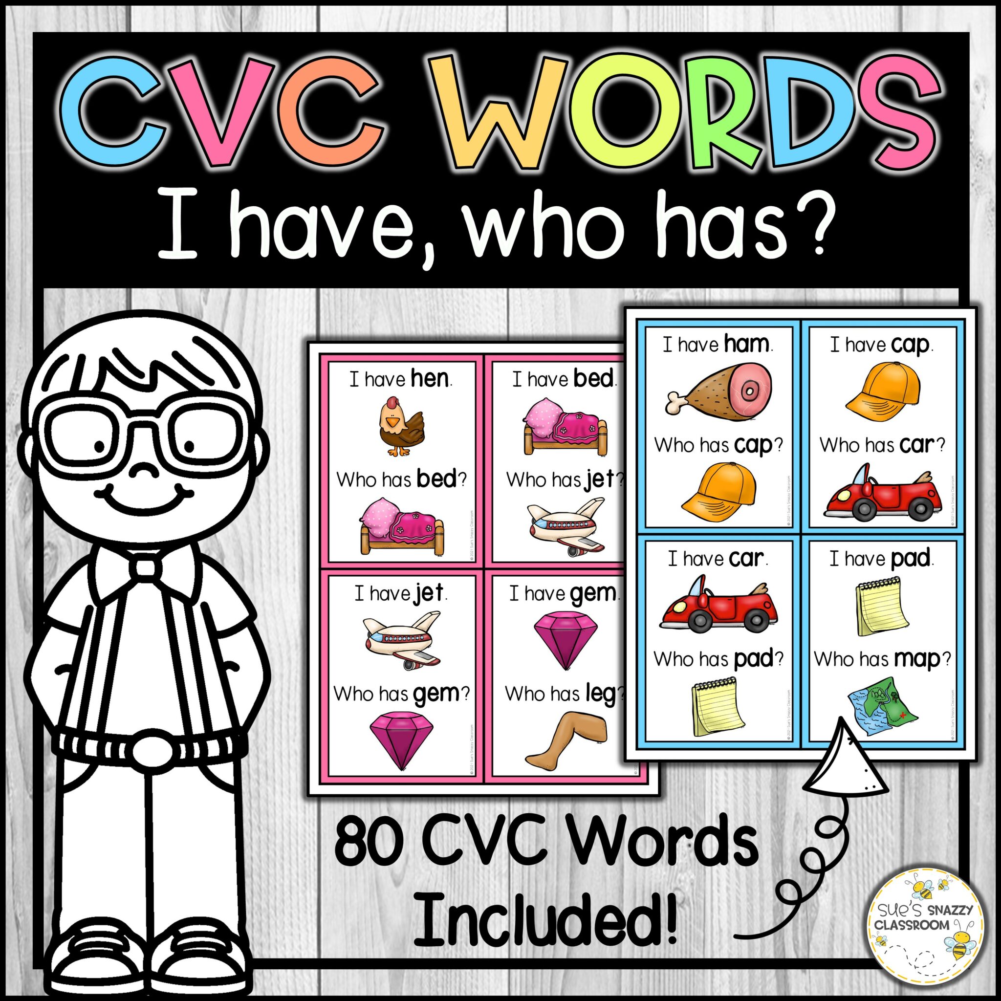 CVC Word I Have, Who Has Games - Short Vowel Sounds Activity | Made By ...