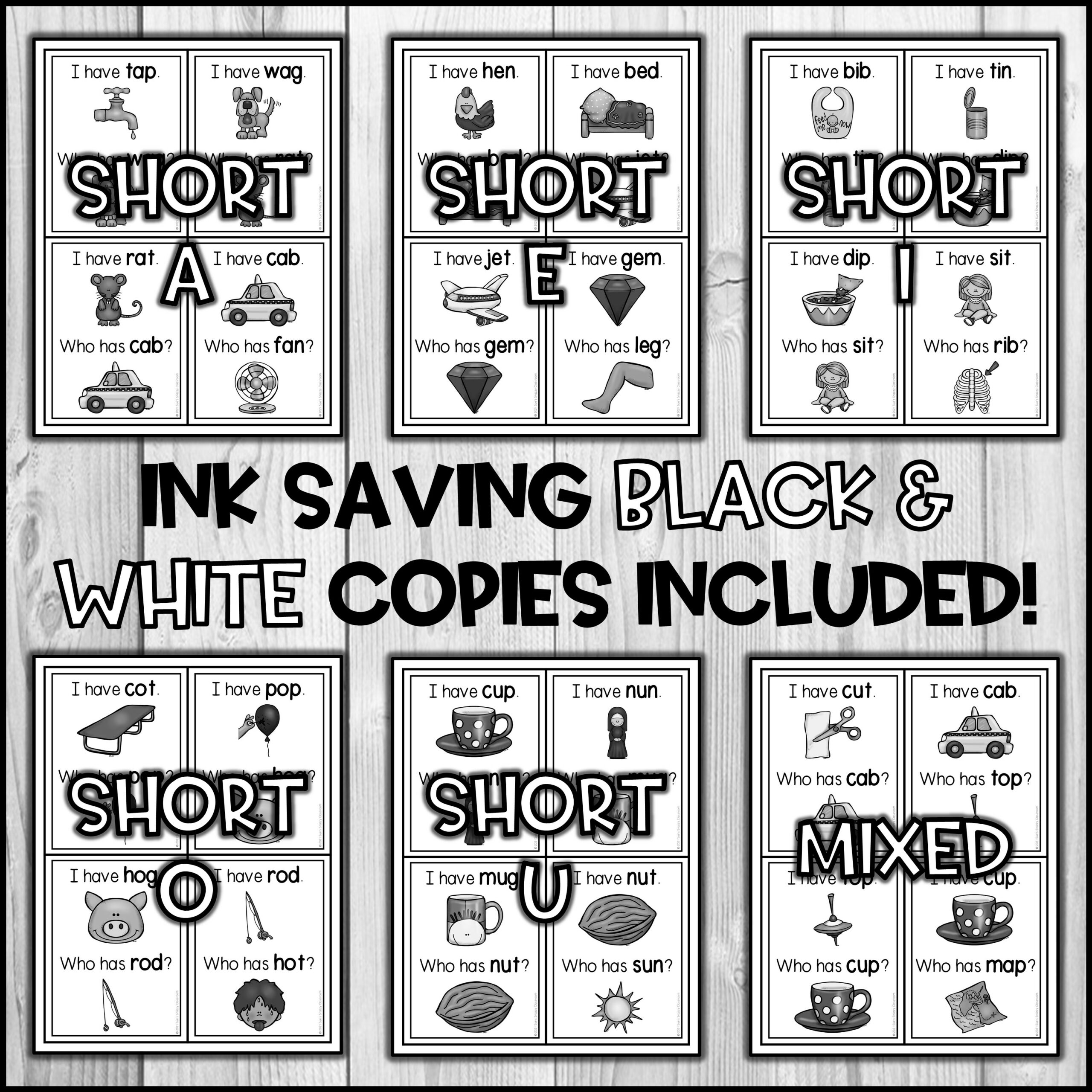 CVC Word I Have, Who Has Games - Short Vowel Sounds Activity | Made By ...