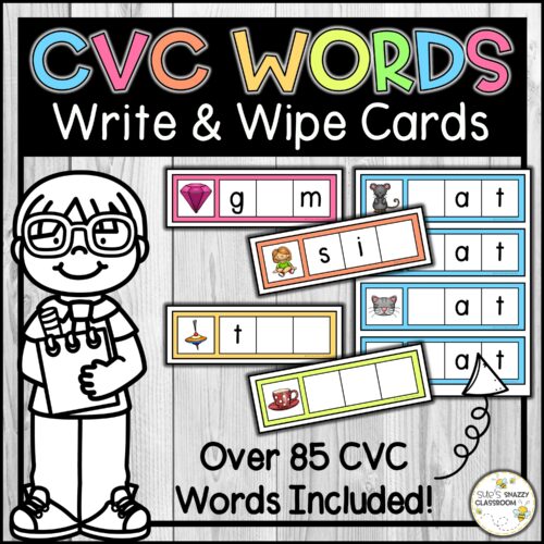 CVC Word Practice Activity - Write and Wipe Cards | Made By Teachers