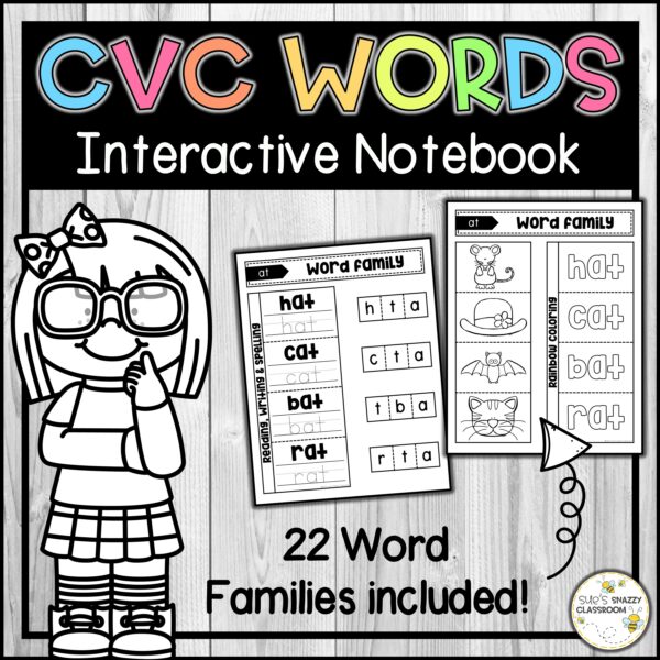 Short Vowel CVC Word Family Interactive Notebook Activities | Made By ...