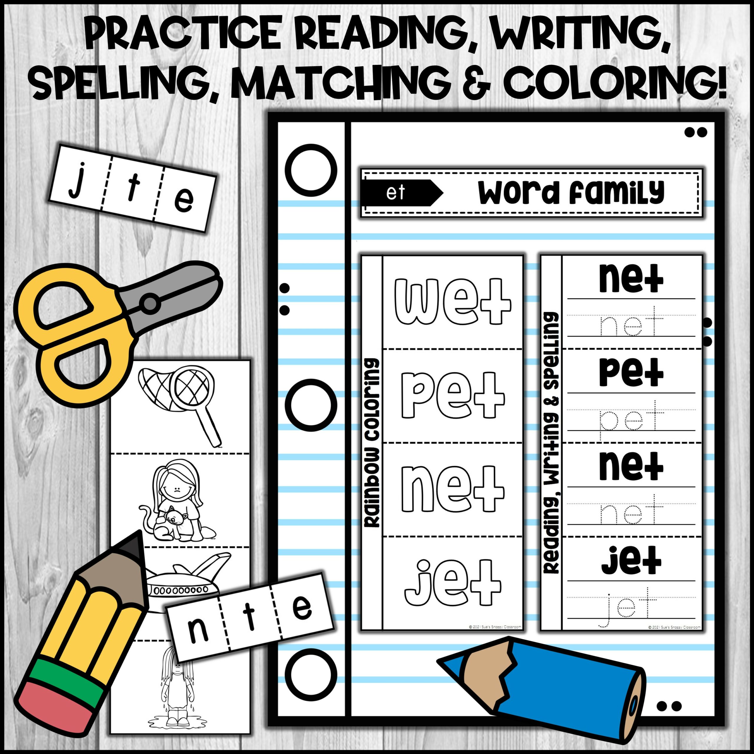 Short Vowel CVC Word Family Interactive Notebook Activities | Made By ...