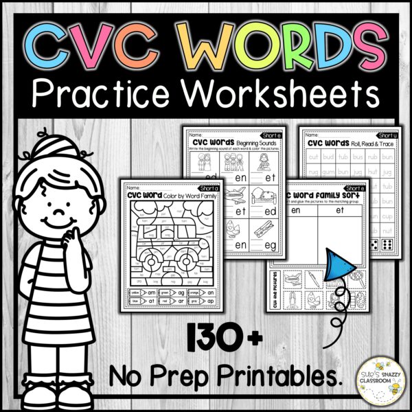 CVC Words Bundle of Activities, Printables, Centers, Games &Worksheets ...