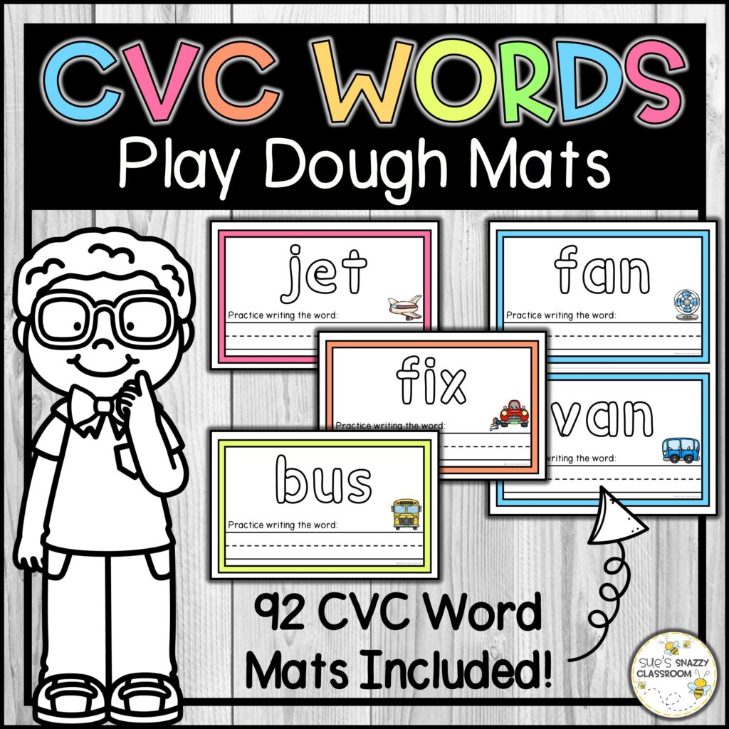CVC Words Play Dough Mats - Read, Make and Write Activity | Made By ...