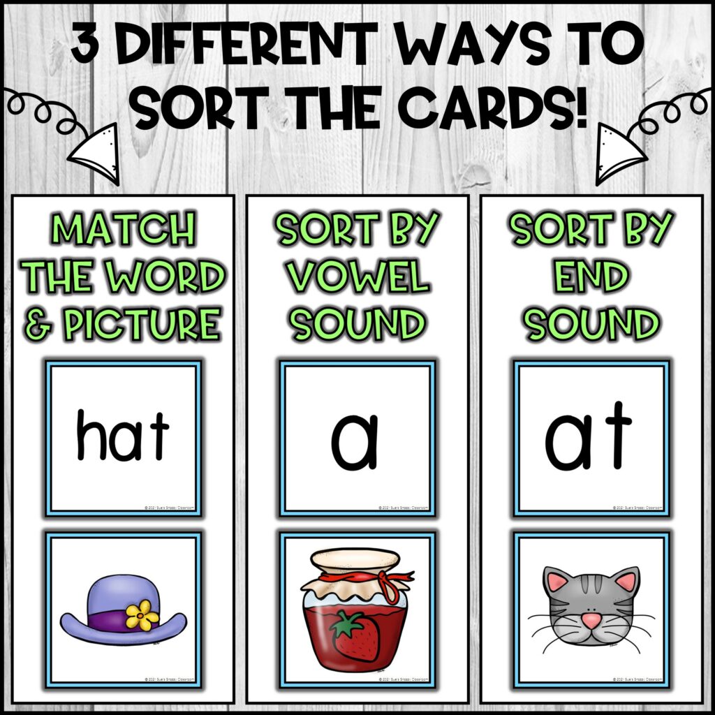 CVC Words Pocket Chart Sorting Center - Word Sort Activity | Made By ...