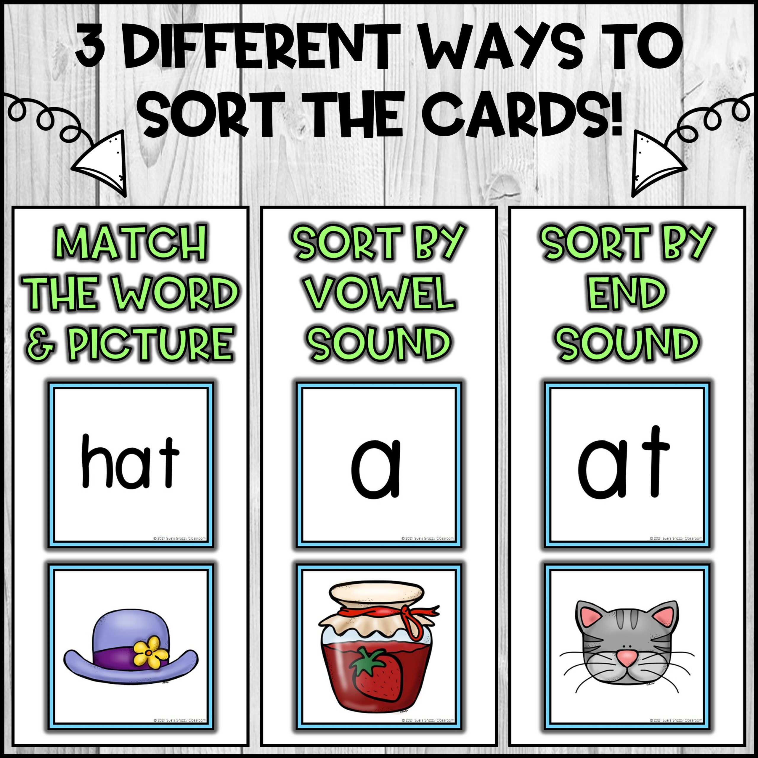 CVC Words Pocket Chart Sorting Center - Word Sort Activity | Made By ...
