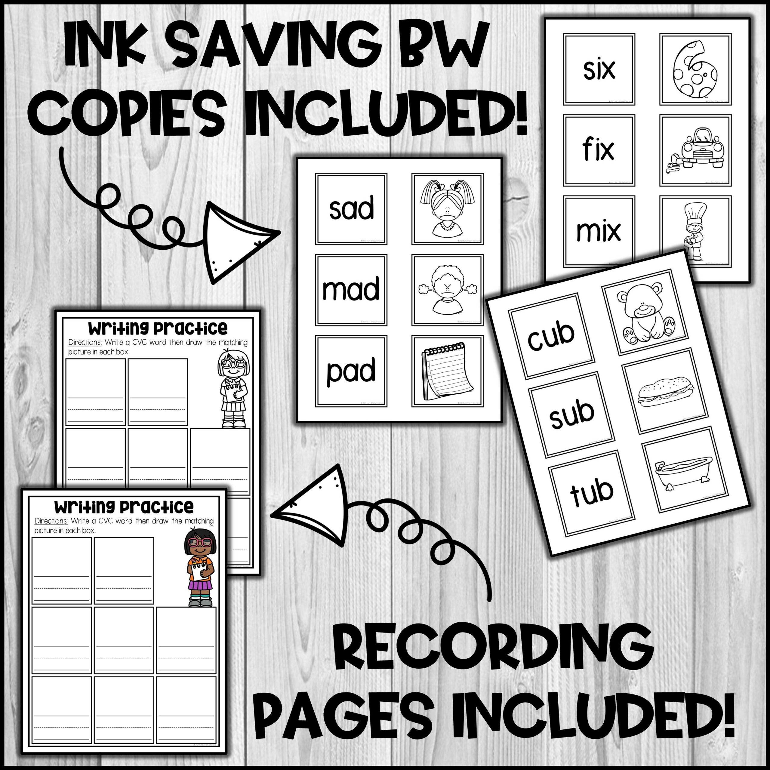 CVC Words Pocket Chart Sorting Center - Word Sort Activity | Made By ...