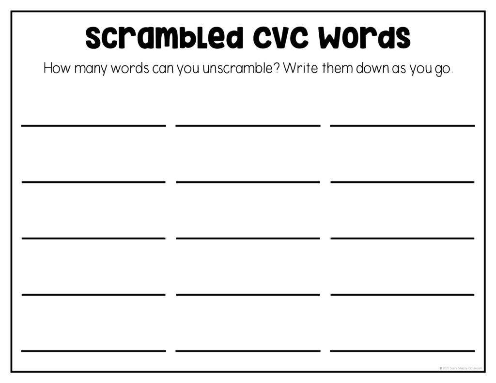 Scrambled CVC Words Activity - Spelling Literacy Center | Made By Teachers