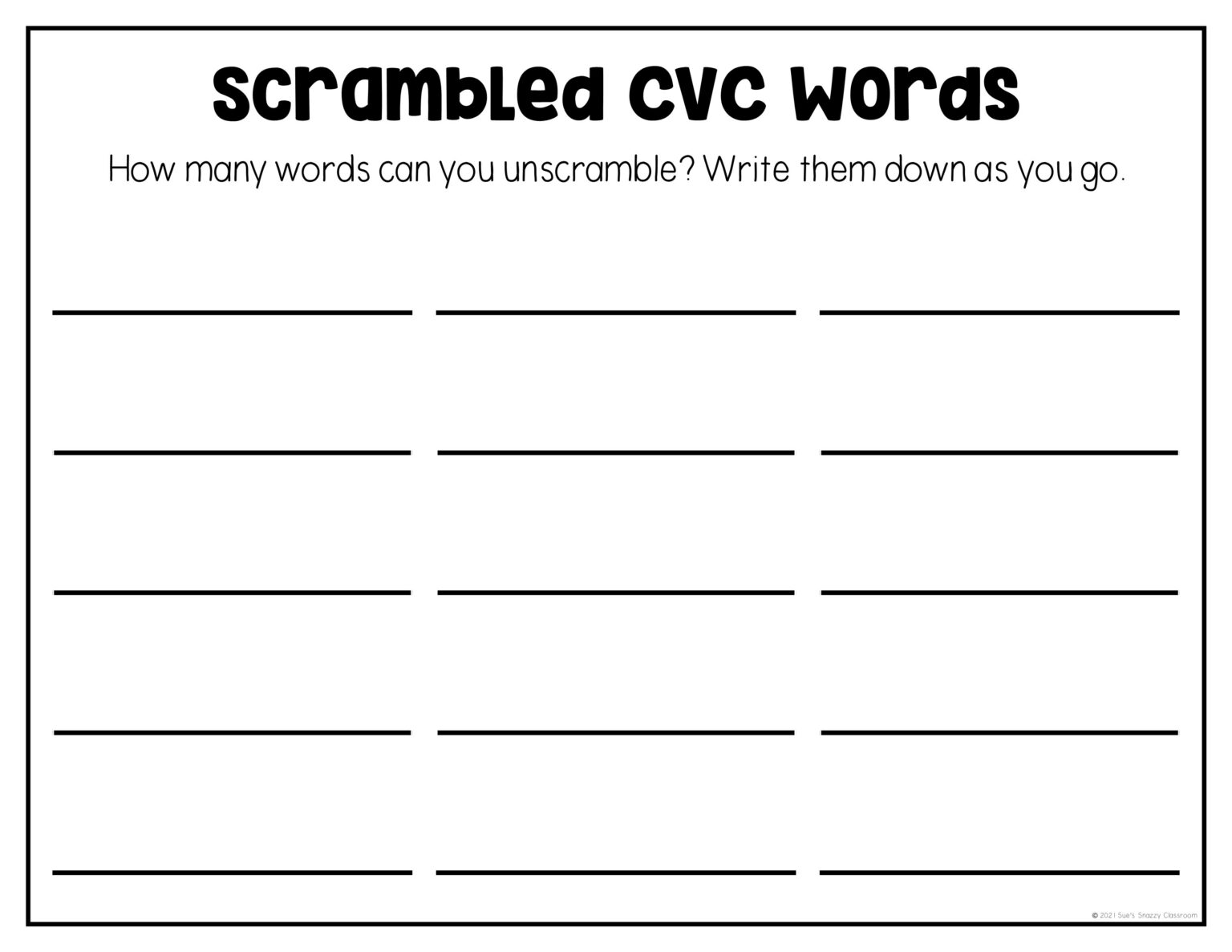 Scrambled CVC Words Activity - Spelling Literacy Center | Made By Teachers