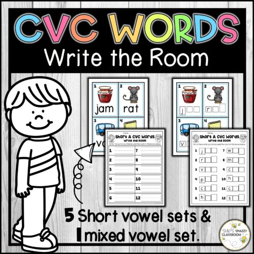 Short Vowel CVC Words - Write the Room - Literacy Center | Made By Teachers