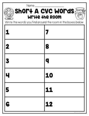 Short Vowel CVC Words - Write the Room - Literacy Center - Made By Teachers