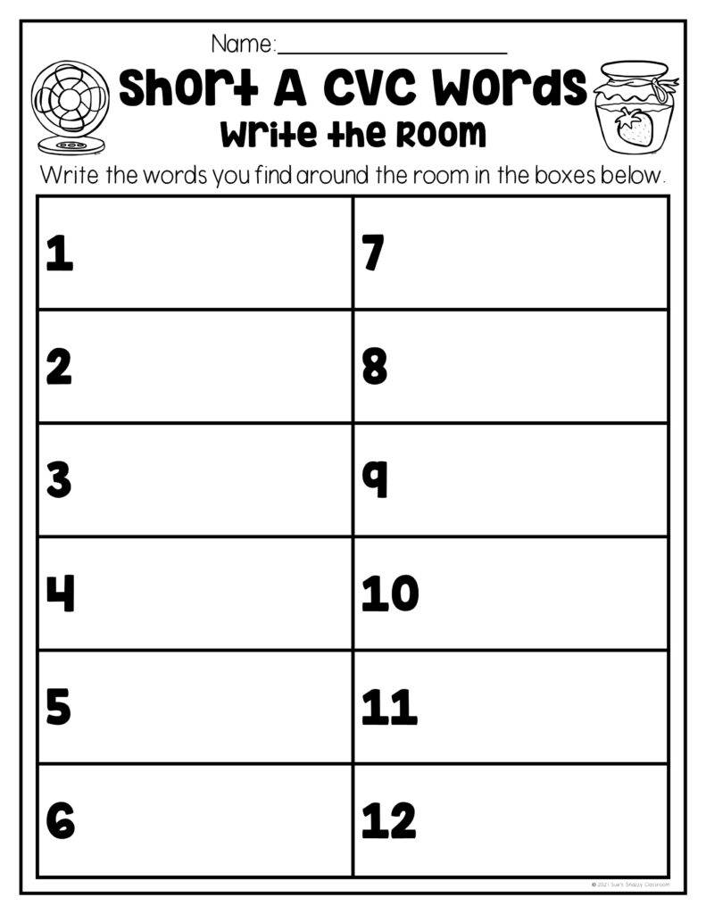 Short Vowel CVC Words - Write the Room - Literacy Center - Made By Teachers