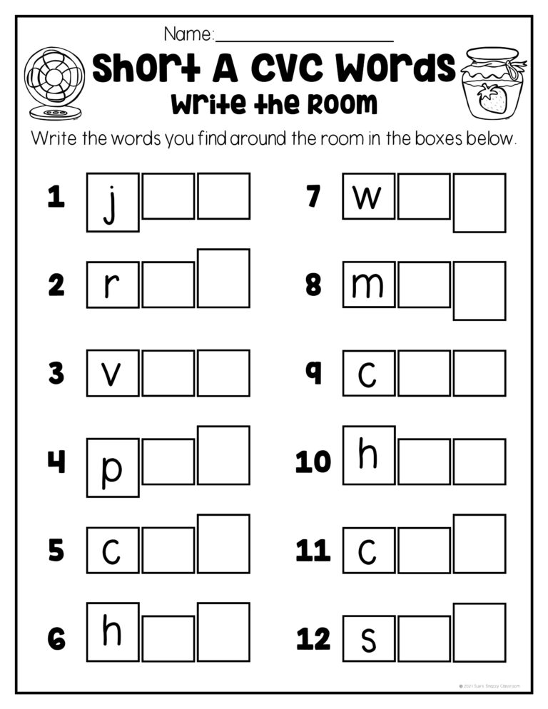 Short Vowel CVC Words - Write the Room - Literacy Center - Made By Teachers