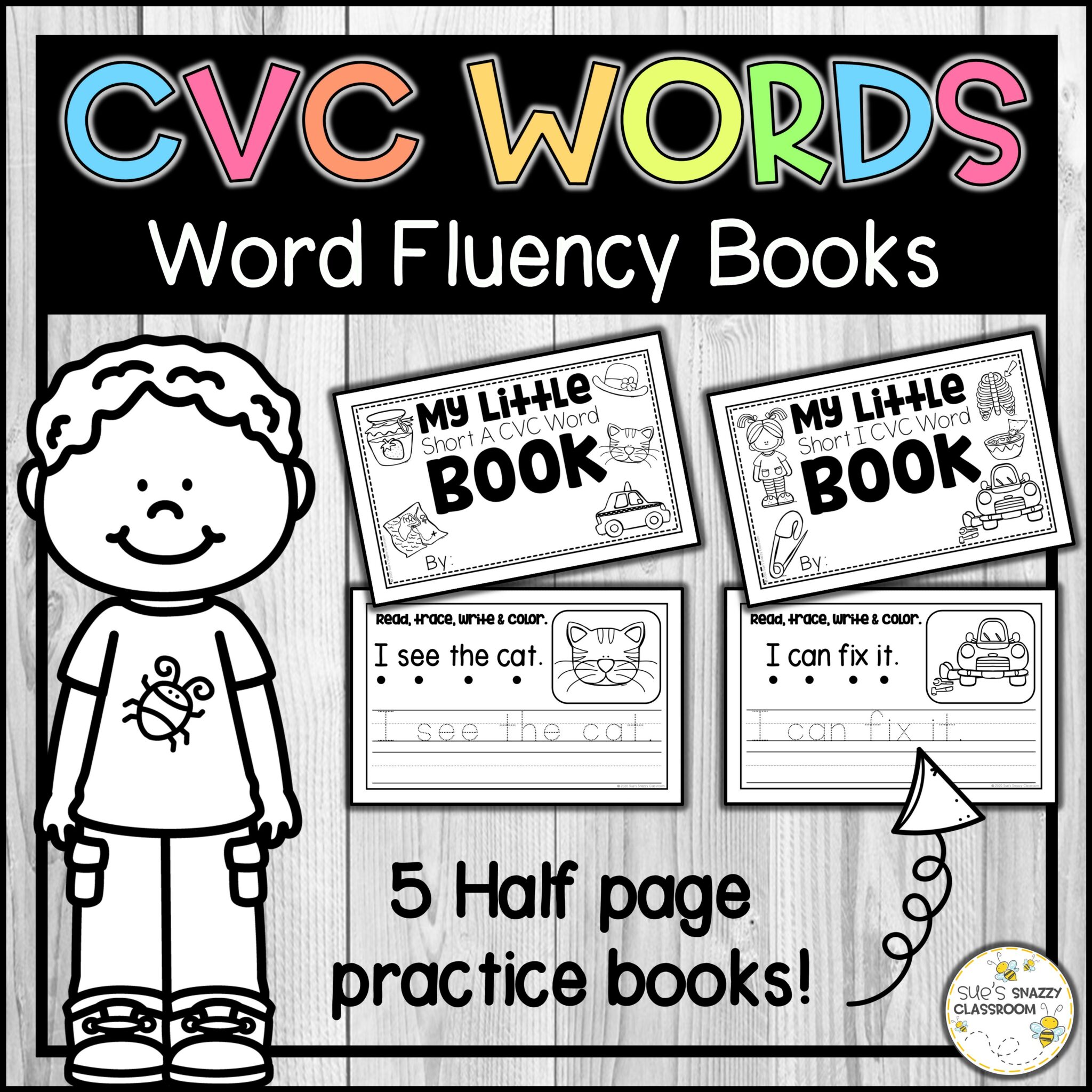 Short Vowel CVC Word Fluency - Reading and Writing Sentences Practice ...