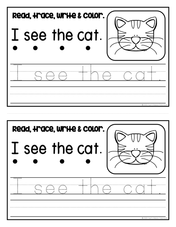 Short Vowel CVC Word Fluency - Reading and Writing Sentences Practice ...