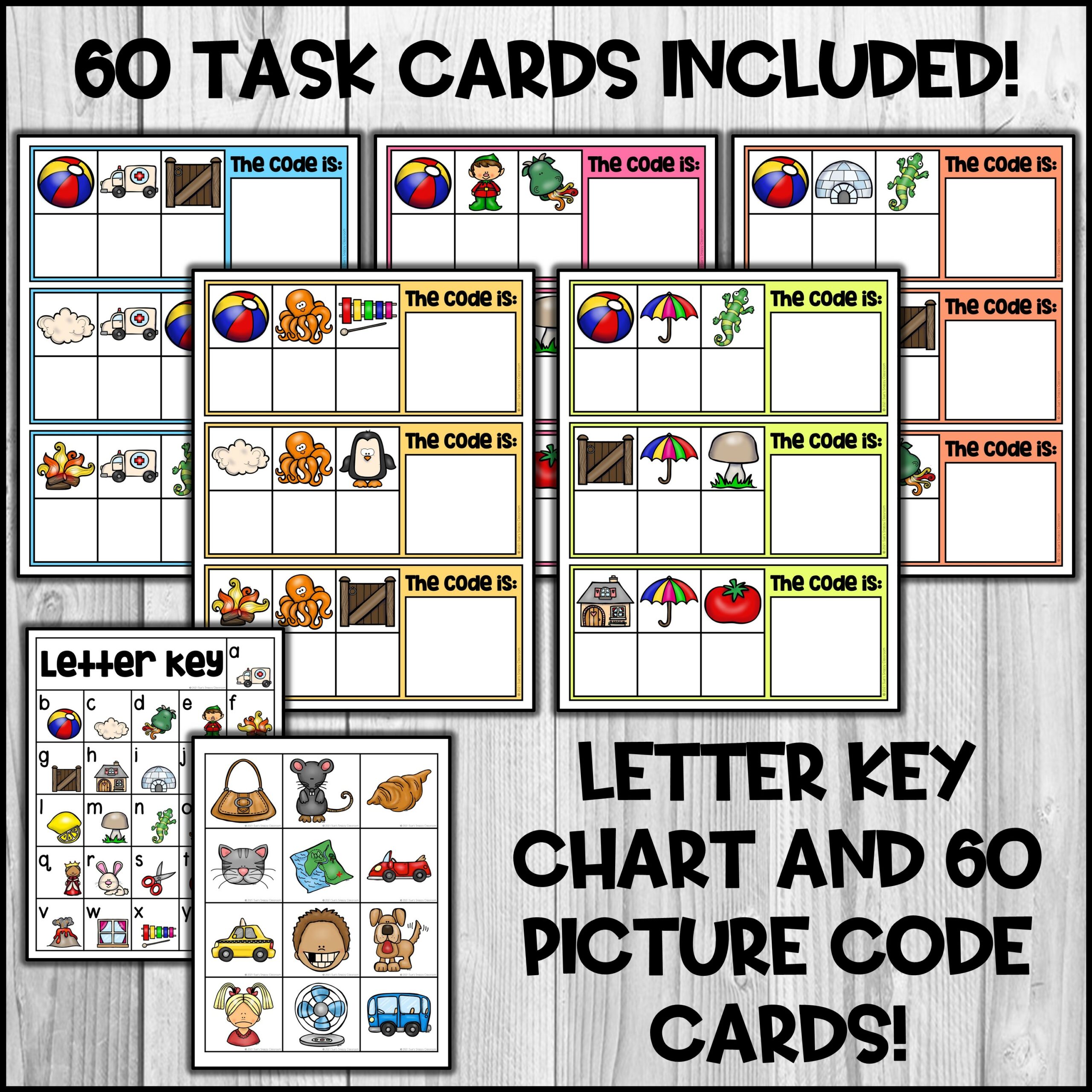 Secret CVC Word Task Cards and Practice Worksheets - Phonics Review ...