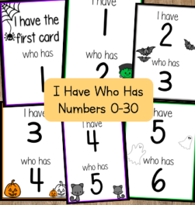 I Have Who Has Halloween Fun! Letters, Numbers, Sight Words, and Shapes ...