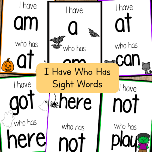 I Have Who Has Halloween Fun! Letters, Numbers, Sight Words, and Shapes ...