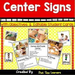 Center Signs With Editable Objectives | Center Posters | Made By Teachers