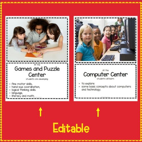 Center Signs With Editable Objectives | Center Posters | Made By Teachers