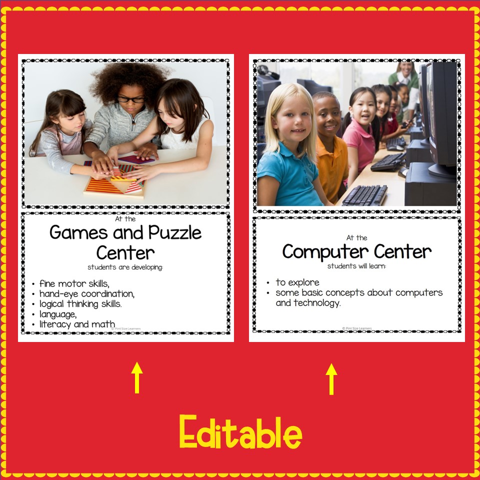 Center Signs With Editable Objectives | Center Posters | Made By Teachers