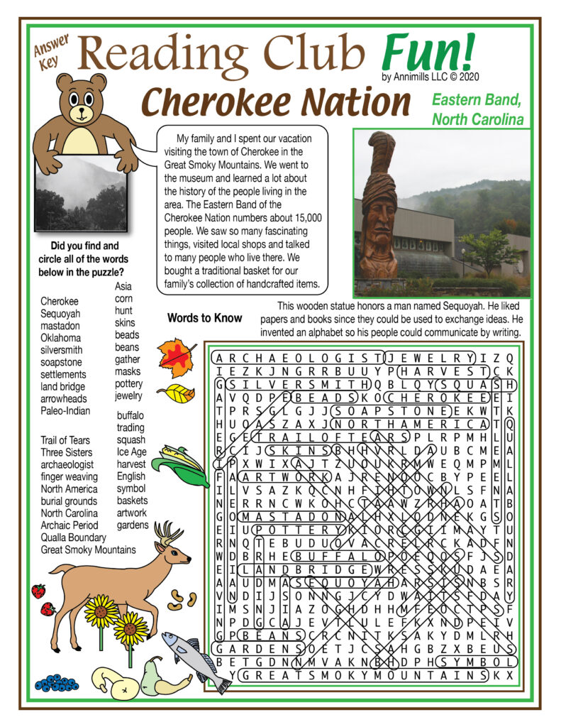 Cherokee Nation (Eastern Band) – Native American Heritage Printable ...