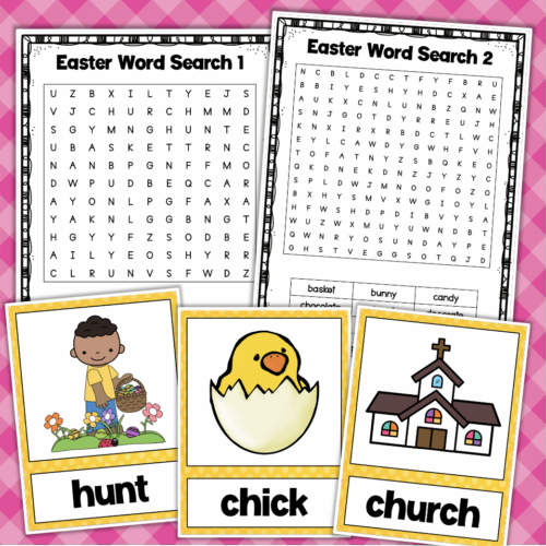 Easter Word Wall Vocabulary Cards & Worksheets Word Search ABC Order ...