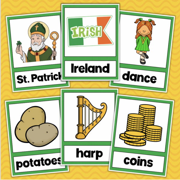 St. Patrick's Day Word Wall Vocabulary Cards & Worksheets Word Search ...