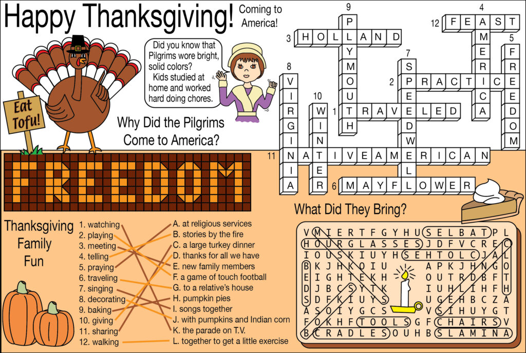 Thanksgiving Printable Puzzle Set: Pilgrims' Journey to Freedom | Made ...