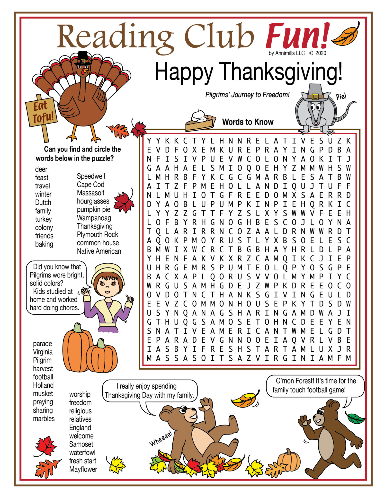 Thanksgiving Printable Puzzle Set: Pilgrims' Journey to Freedom - Made ...