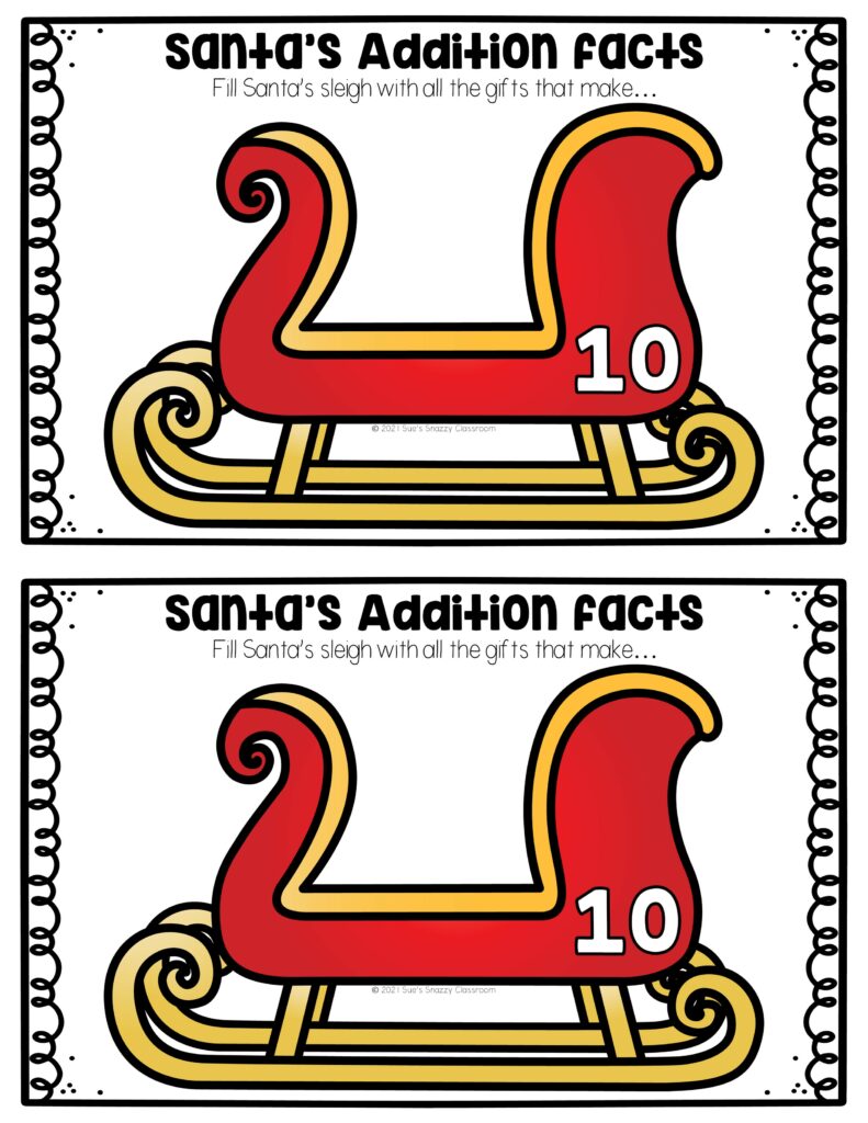 Christmas Additions Math Facts to 20 - Number Sums Sorting Activity ...