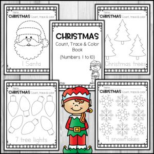 Christmas Count, Trace and Color | Math Center and Activity | Numbers 1 ...