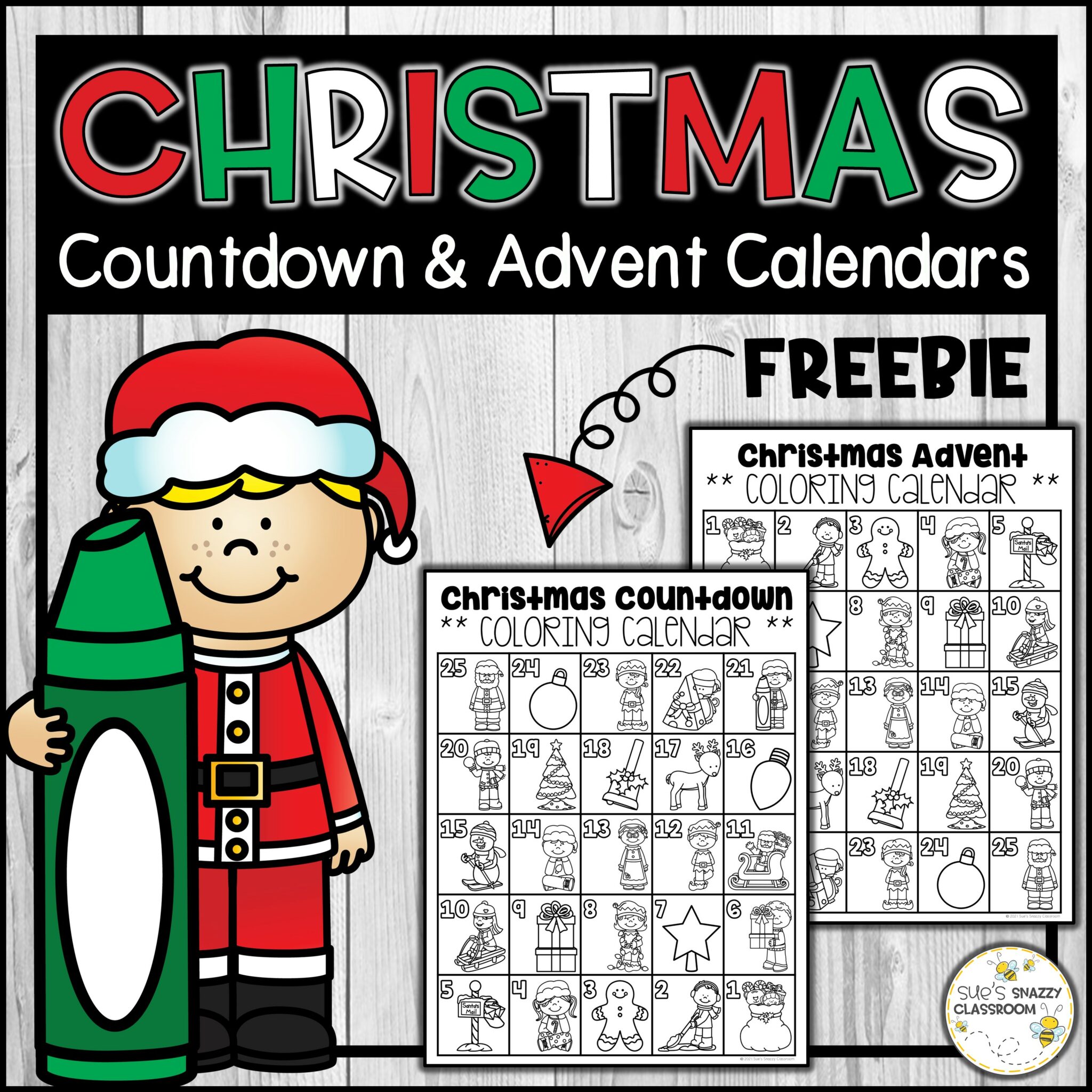 Christmas Countdown and Advent Calendars - Coloring Activity FREEBIE ...