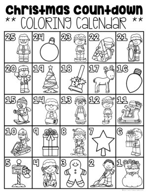 Christmas Countdown and Advent Calendars - Coloring Activity FREEBIE ...
