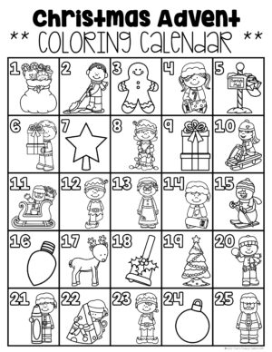 Christmas Countdown and Advent Calendars - Coloring Activity FREEBIE ...