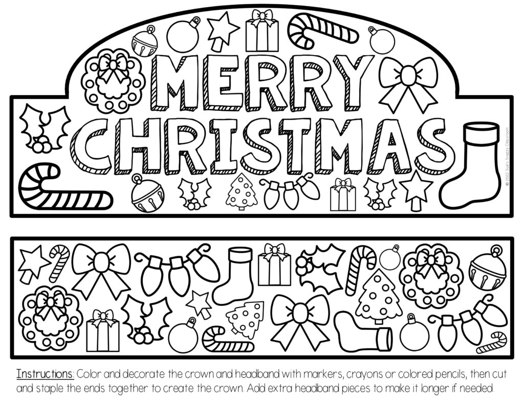 Low-Prep Christmas Printable Crown | Holiday Craft Activity | Print and ...