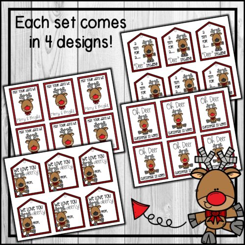 Christmas | Reindeer Themed Holiday Gift Tags and Treat Bag Tags | Made ...
