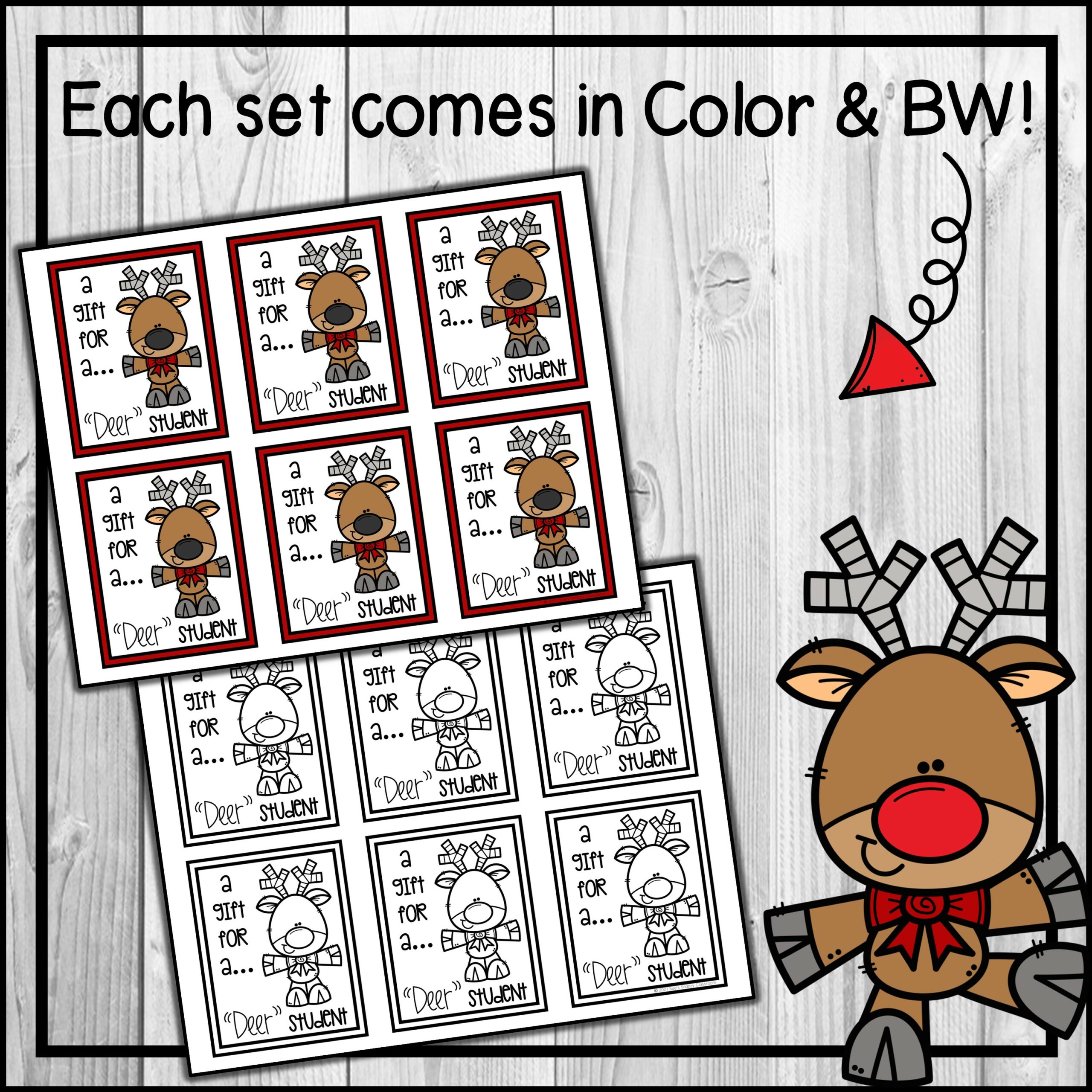 Christmas | Reindeer Themed Holiday Gift Tags and Treat Bag Tags | Made ...