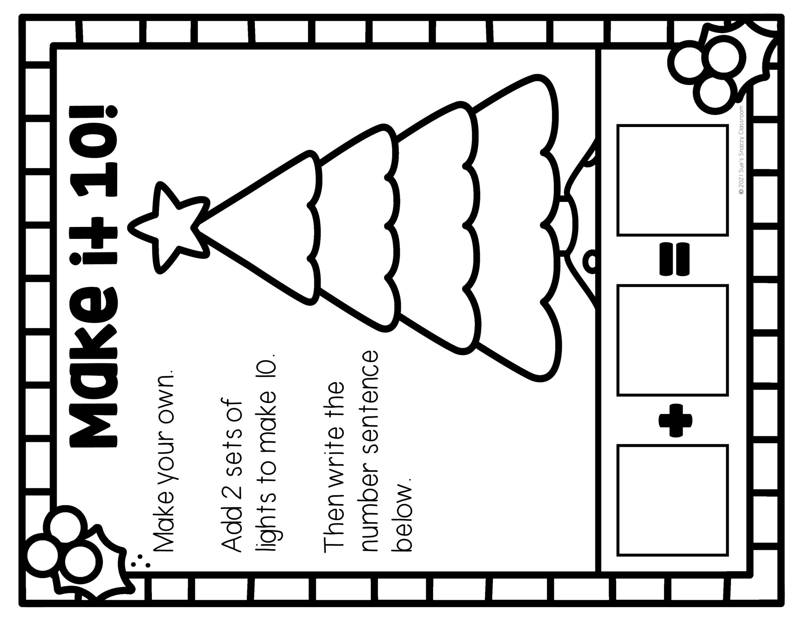 Make it 10 | Christmas Play Dough Mats Addition Activity | Math Center ...